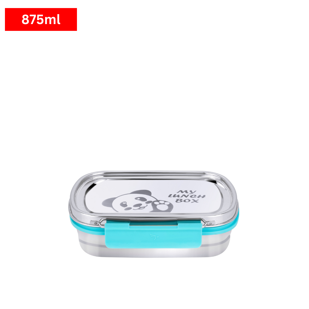 PddFalcon Stainless Steel Recta Munchy With Panda Print 100% Leakproof