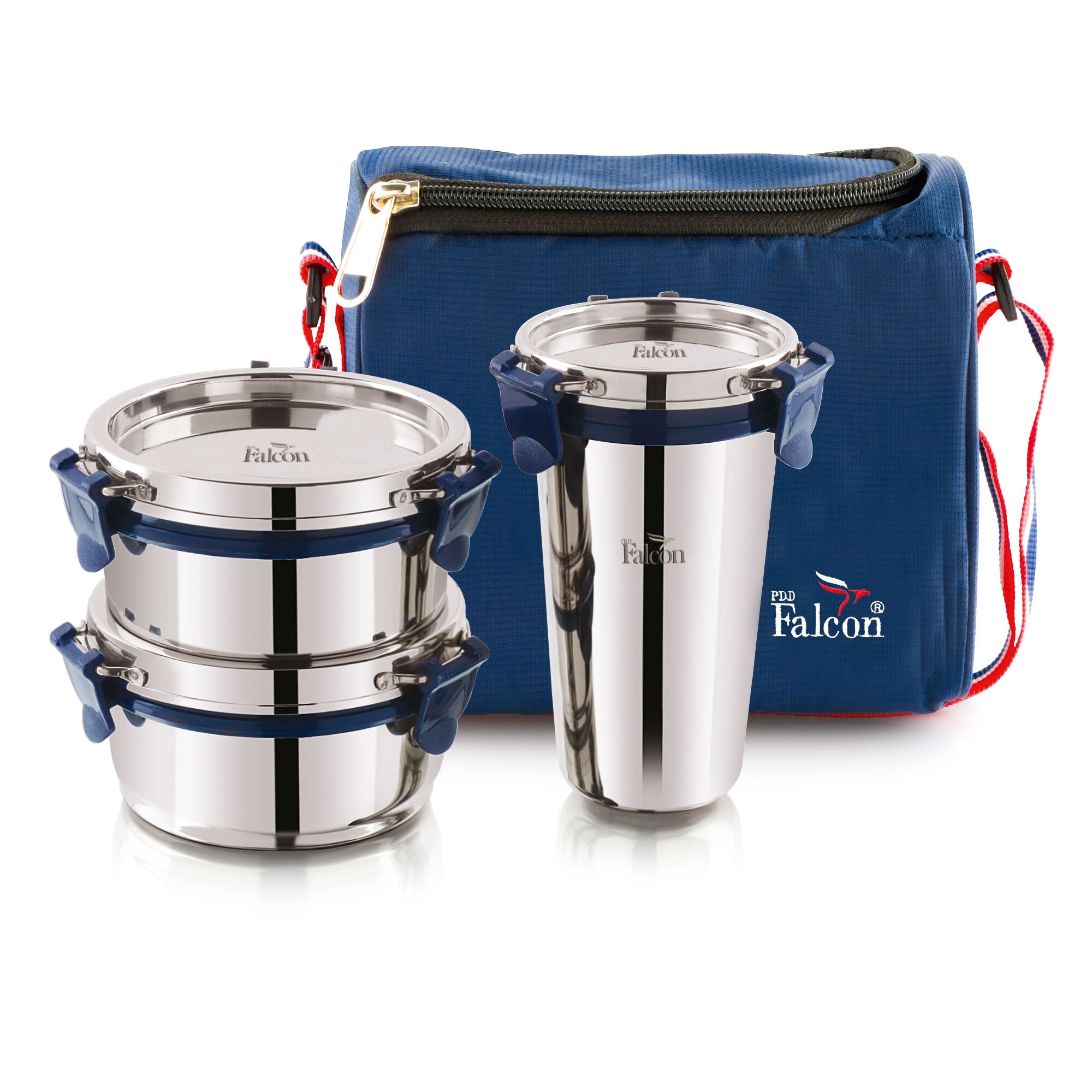 Pdd Falcon Steel Lunch Box Trio Blue FP25001 - 970ml – PddFalcon